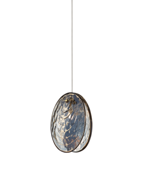 mussels pendant / dark pearl / brushed gold - Bomma