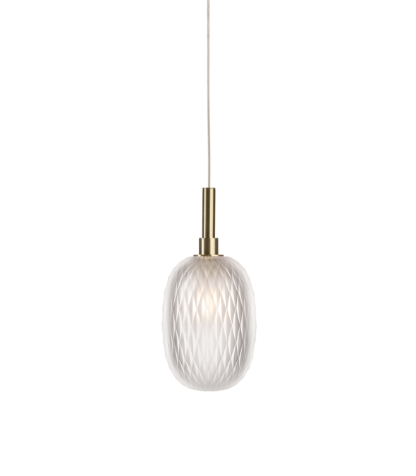 metamorphosis pendant small / clear / brushed gold - Bomma