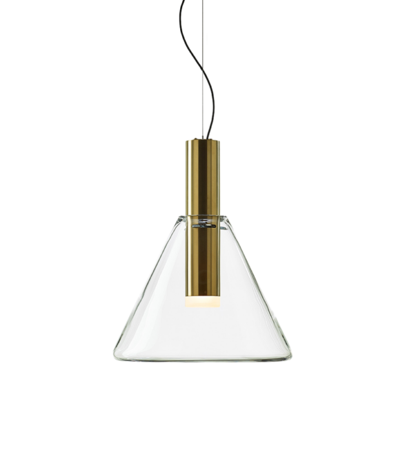 phenomena pendant cone / clear / brushed gold - Bomma