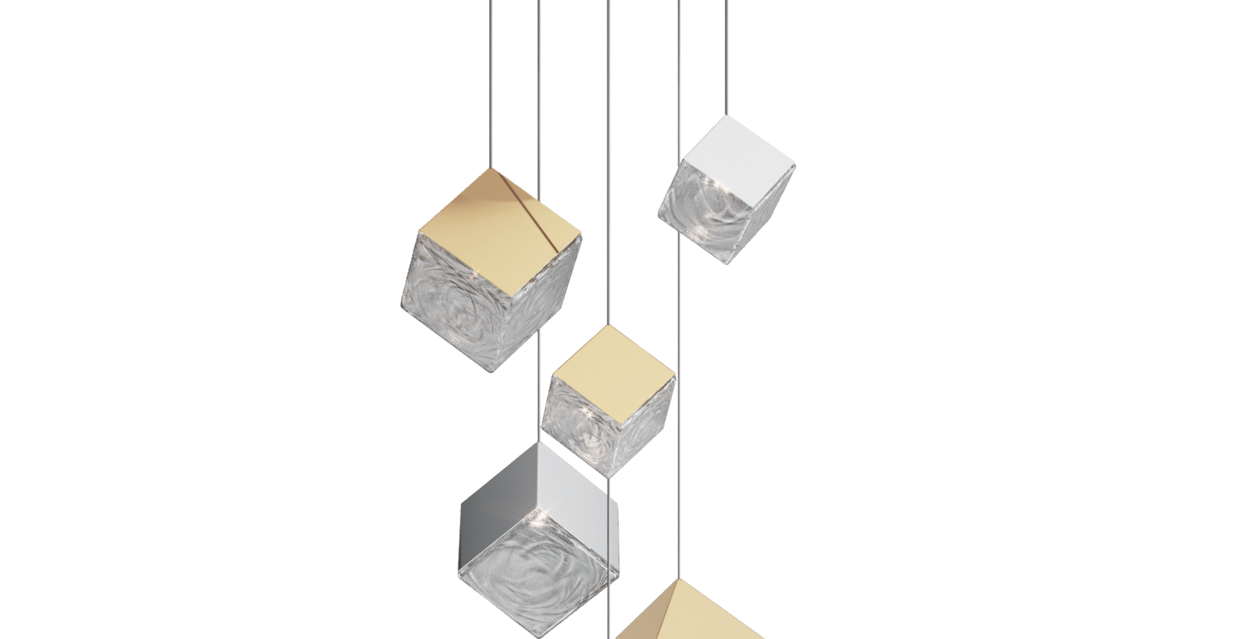 pyrite chandelier / 6 pcs / 3x gold / brushed gold, 3x silver ... pyrite chandelier / 6 pcs / 3x gold / brushed gold, 3x silver ...