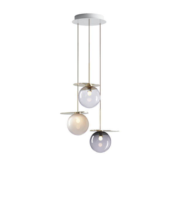 umbra chandelier / 3 pcs / 1x light grey / 1x clear / 1x smoke - Bomma