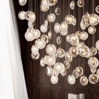 lens wall lighting / smoke / brushed gold - Bomma
