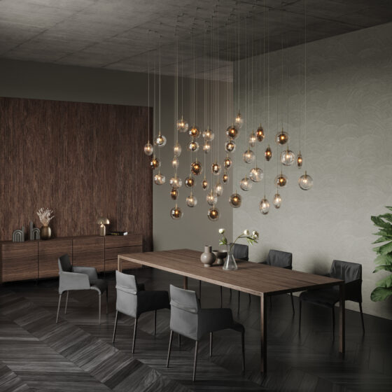 lens wall lighting / smoke / brushed gold - Bomma