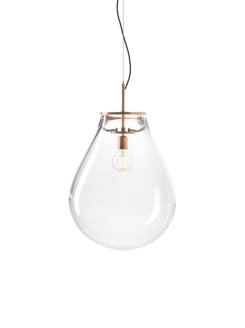 tim pendant medium / clear / brushed copper - Bomma