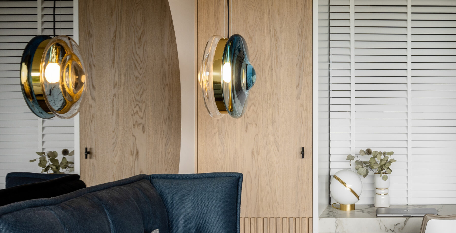 orbital wall & ceiling lighting / moon clear / patina gold - Bomma