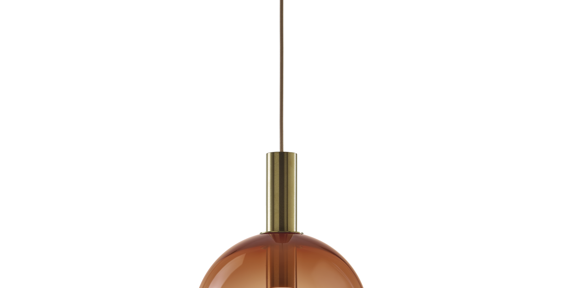 divina pendant / red orange / brushed gold - Bomma