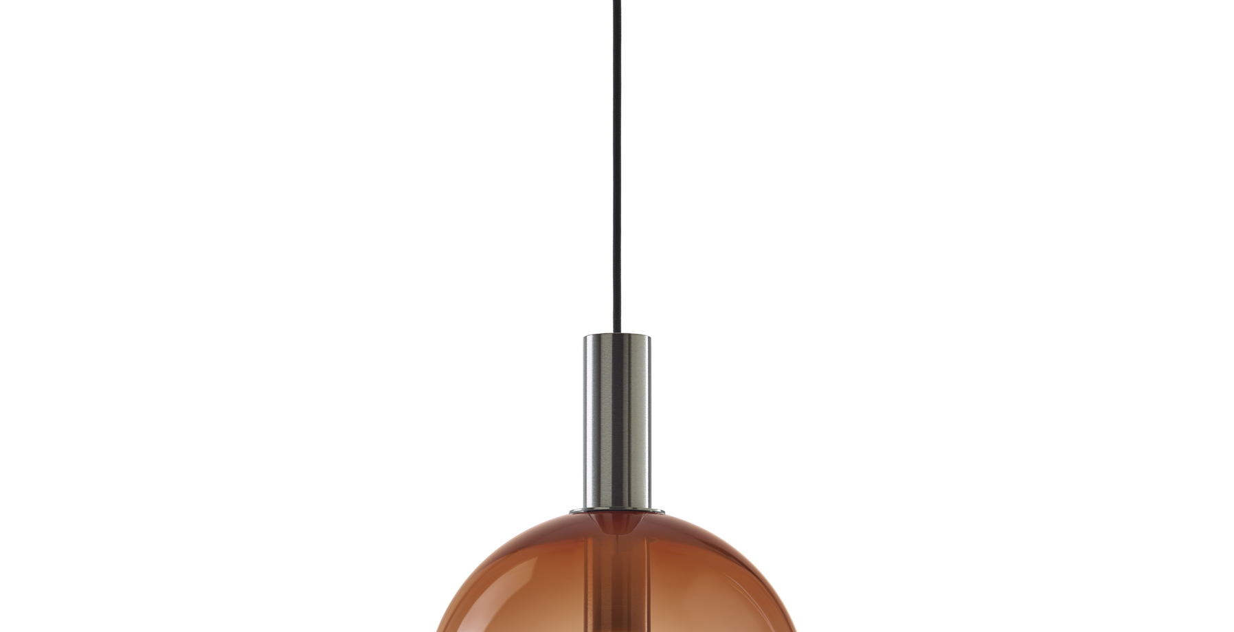 divina pendant / red orange / brushed silver - Bomma