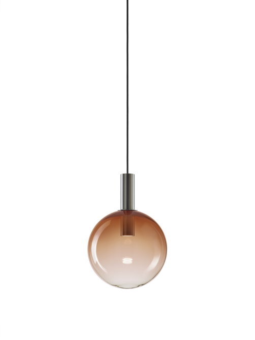 divina pendant / red orange / brushed silver - Bomma