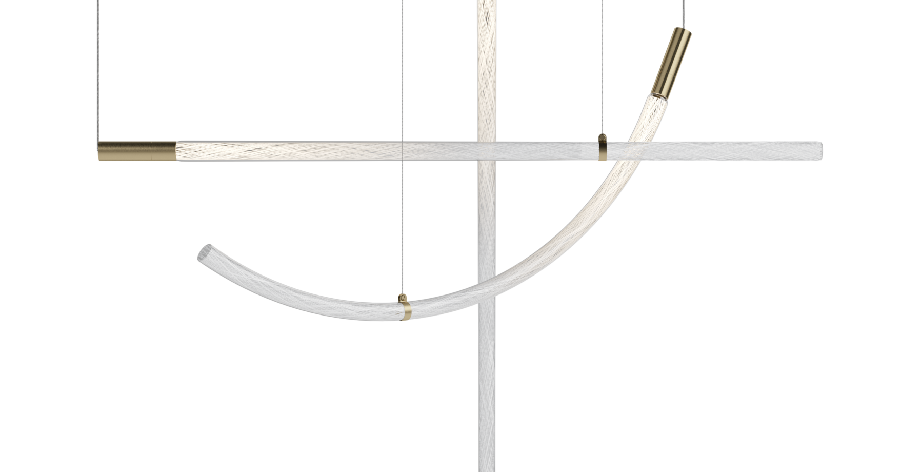 flare chandelier 3 pcs, option 03 / 1x type C / 2x type A / brushed ...