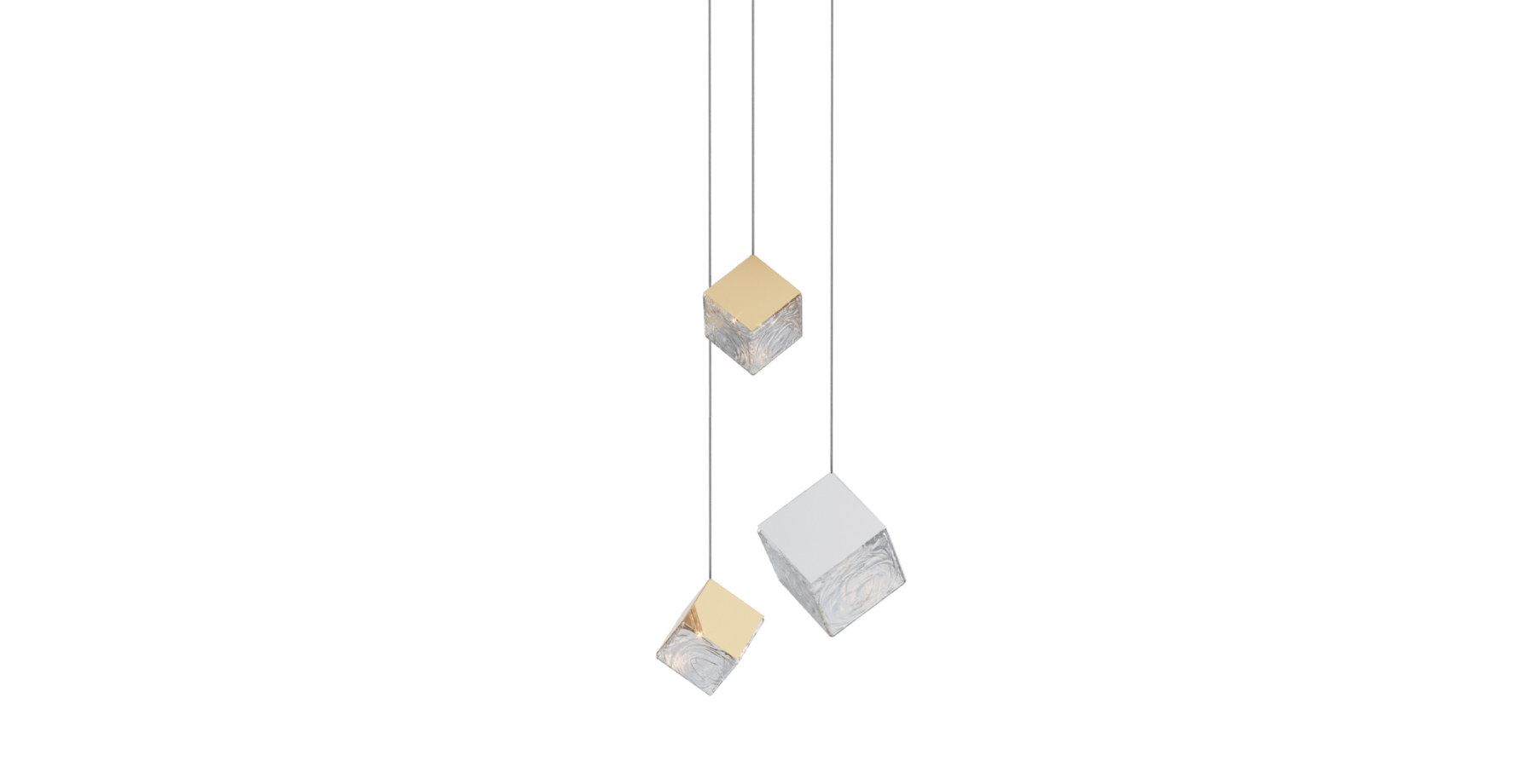 pyrite chandelier / 3 pcs / 2x gold / brushed gold, 1x silver ...