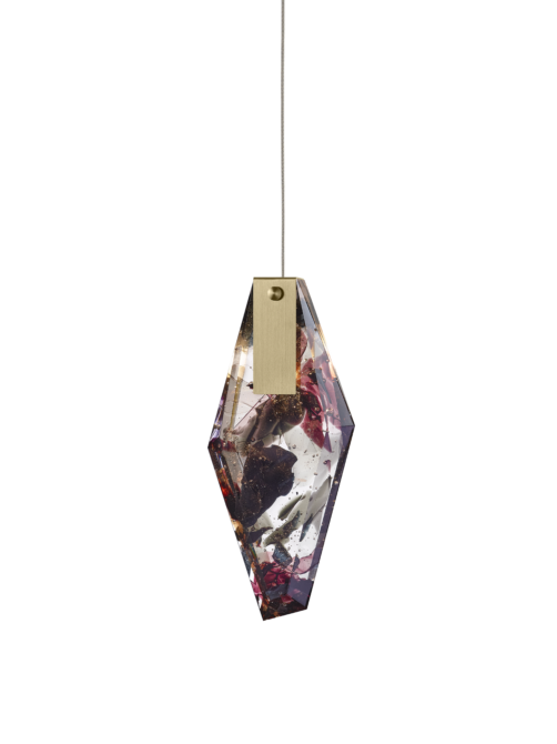 fragments pendant long / black / brushed gold - Bomma