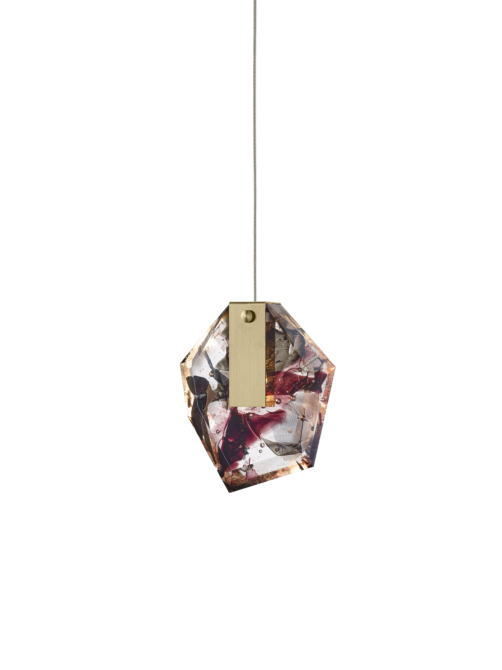 fragments pendant short / black / brushed gold - Bomma