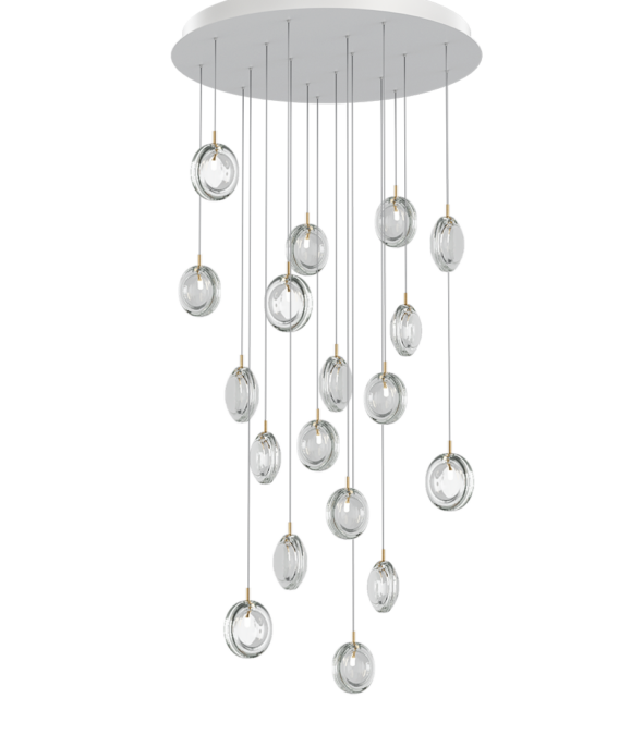 lens chandelier / 18 pcs / 18x clear - Bomma