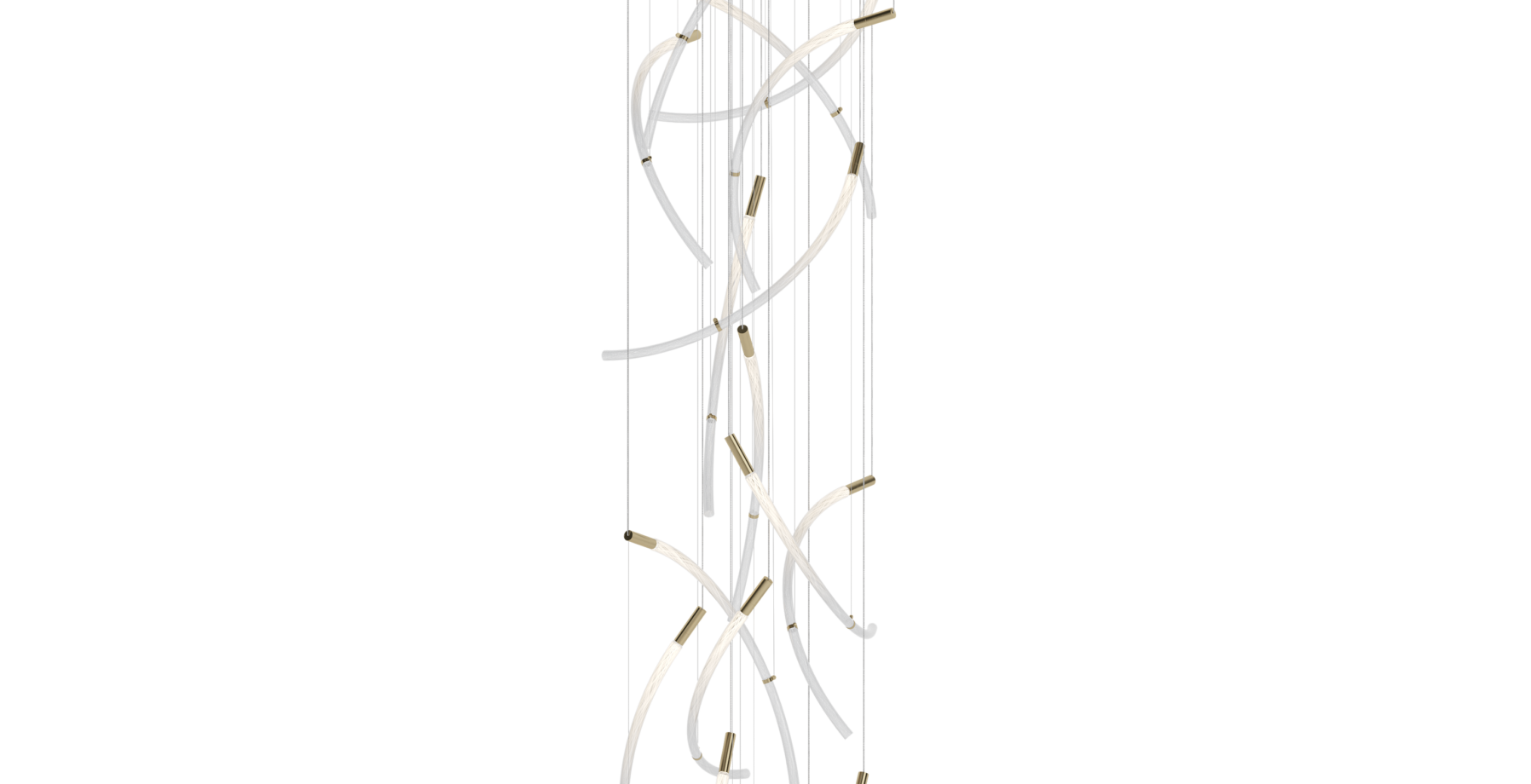 flare chandelier 19 pcs, option 18 /6x type B / 13x type C / brushed ...