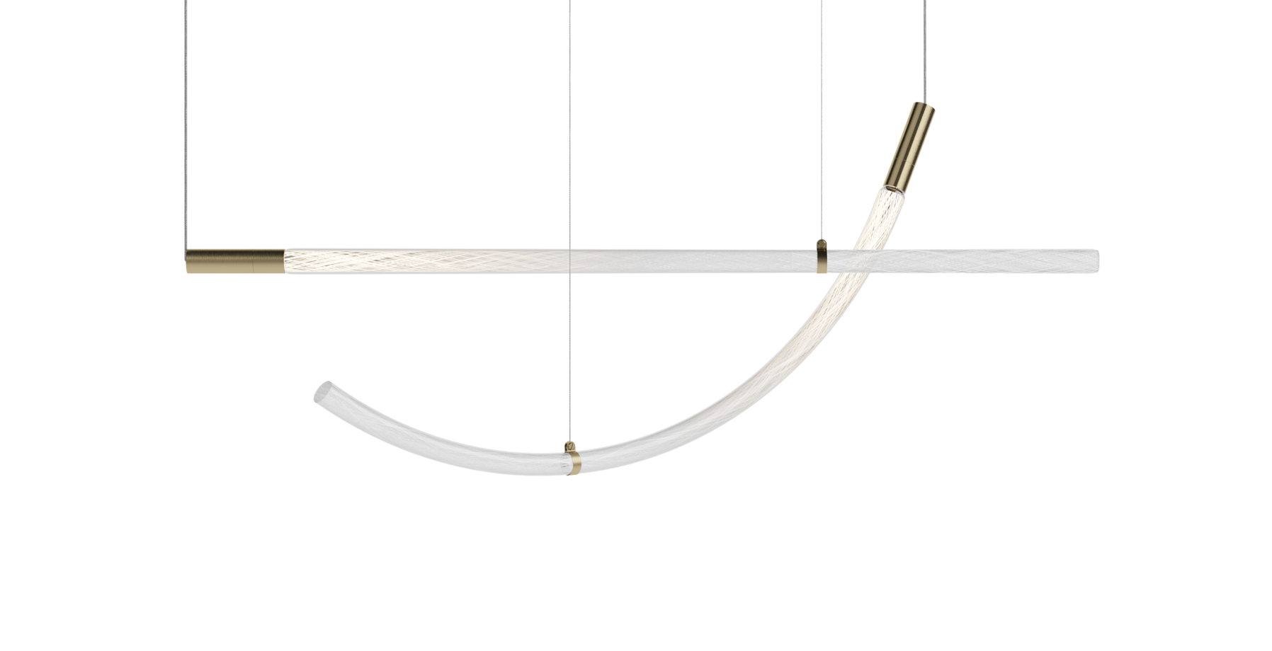 flare chandelier 2 pcs, option 01 / 1x type A / 1x type C / brushed ...