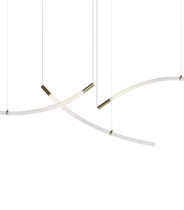 flare chandelier 3 pcs, option 05 / 1x type B / 2x type C / brushed ...