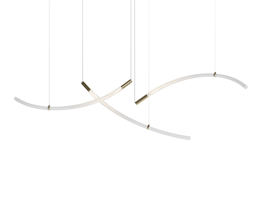 flare chandelier 3 pcs, option 05 / 1x type B / 2x type C / brushed ...