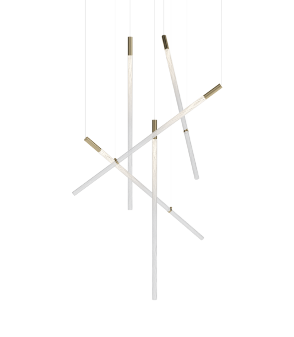 flare chandelier 5 pcs, option 08 / 5x type A / brushed gold - Bomma