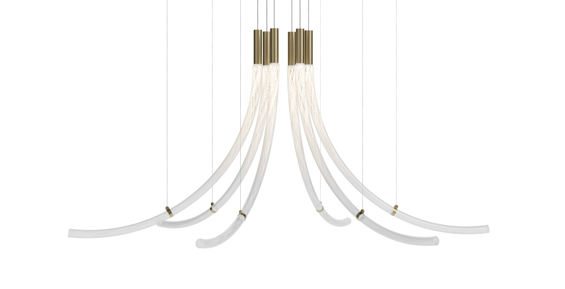 flare chandelier 6 pcs, option 12 / 6x type C / brushed gold - Bomma