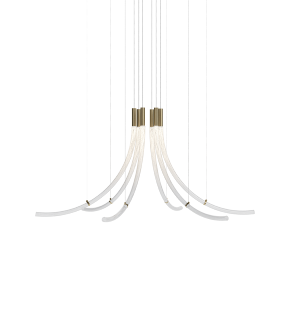 flare chandelier 6 pcs, option 12 / 6x type C / brushed gold - Bomma