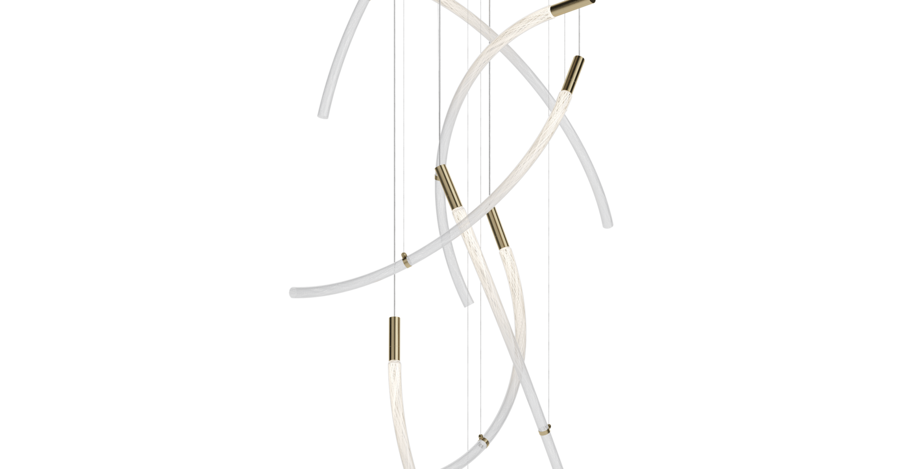 flare chandelier 7 pcs, option 14 / 3x type B / 4x type C / brushed ...