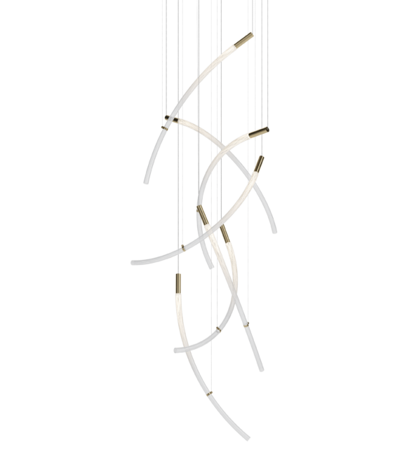 flare chandelier 7 pcs, option 14 / 3x type B / 4x type C / brushed ...