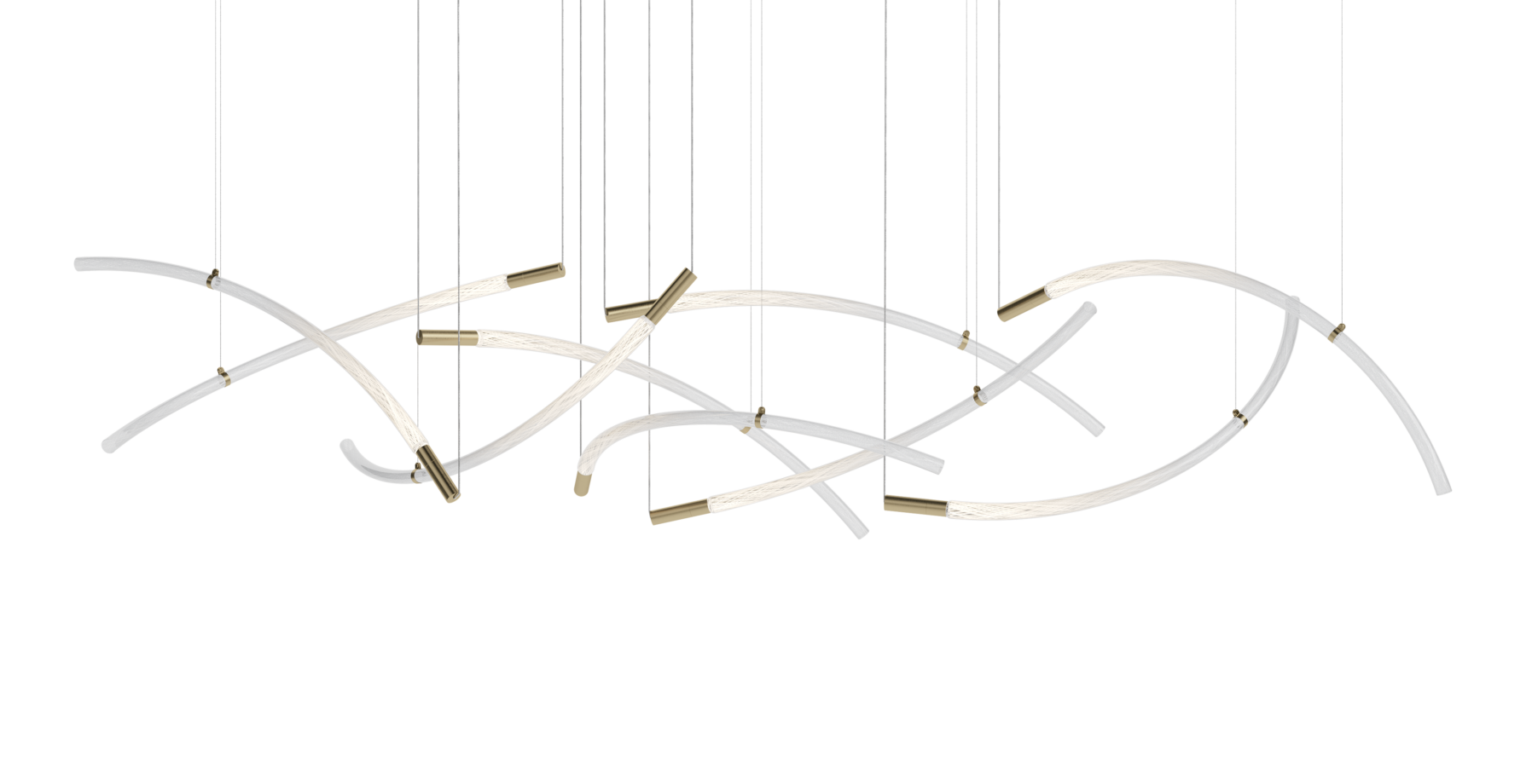 flare chandelier 9 pcs, option 15 / 4x type B / 5x type C / brushed ...