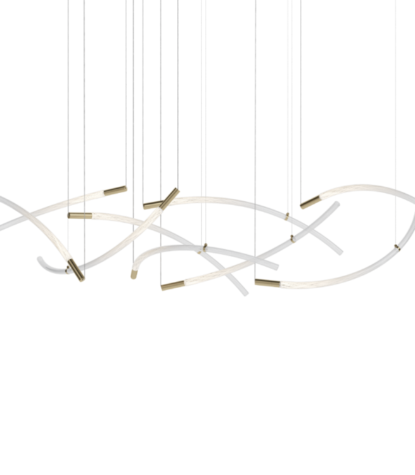 flare chandelier 9 pcs, option 15 / 4x type B / 5x type C / brushed ...