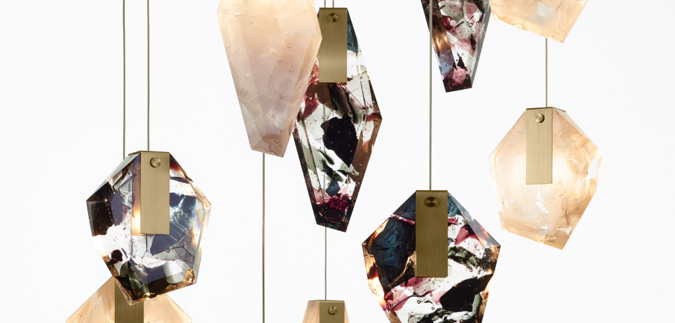 Fragments | Unique crystal pendant lighting from upcycled glass shards ...