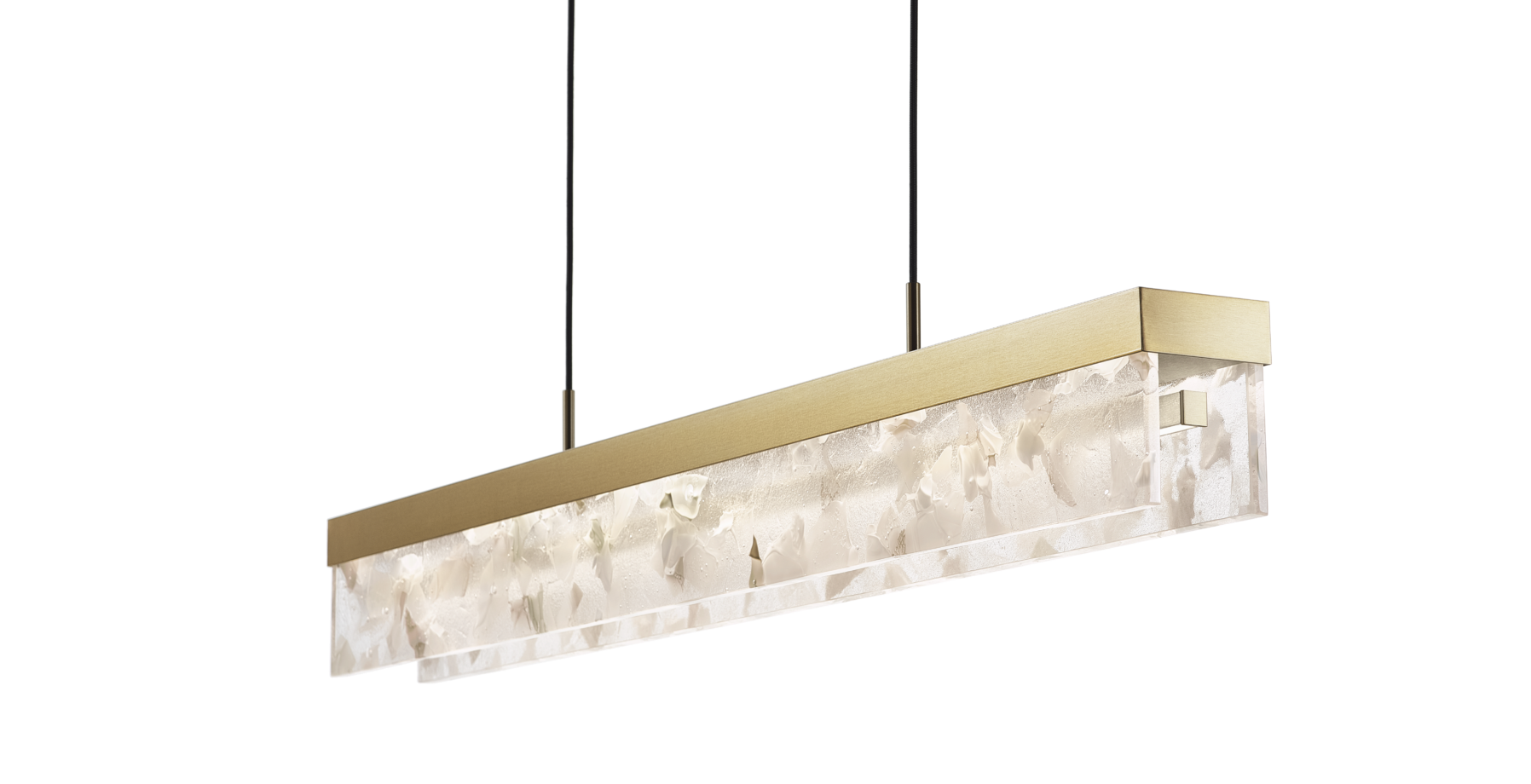 fragment line pendant / white / brushed gold - Bomma