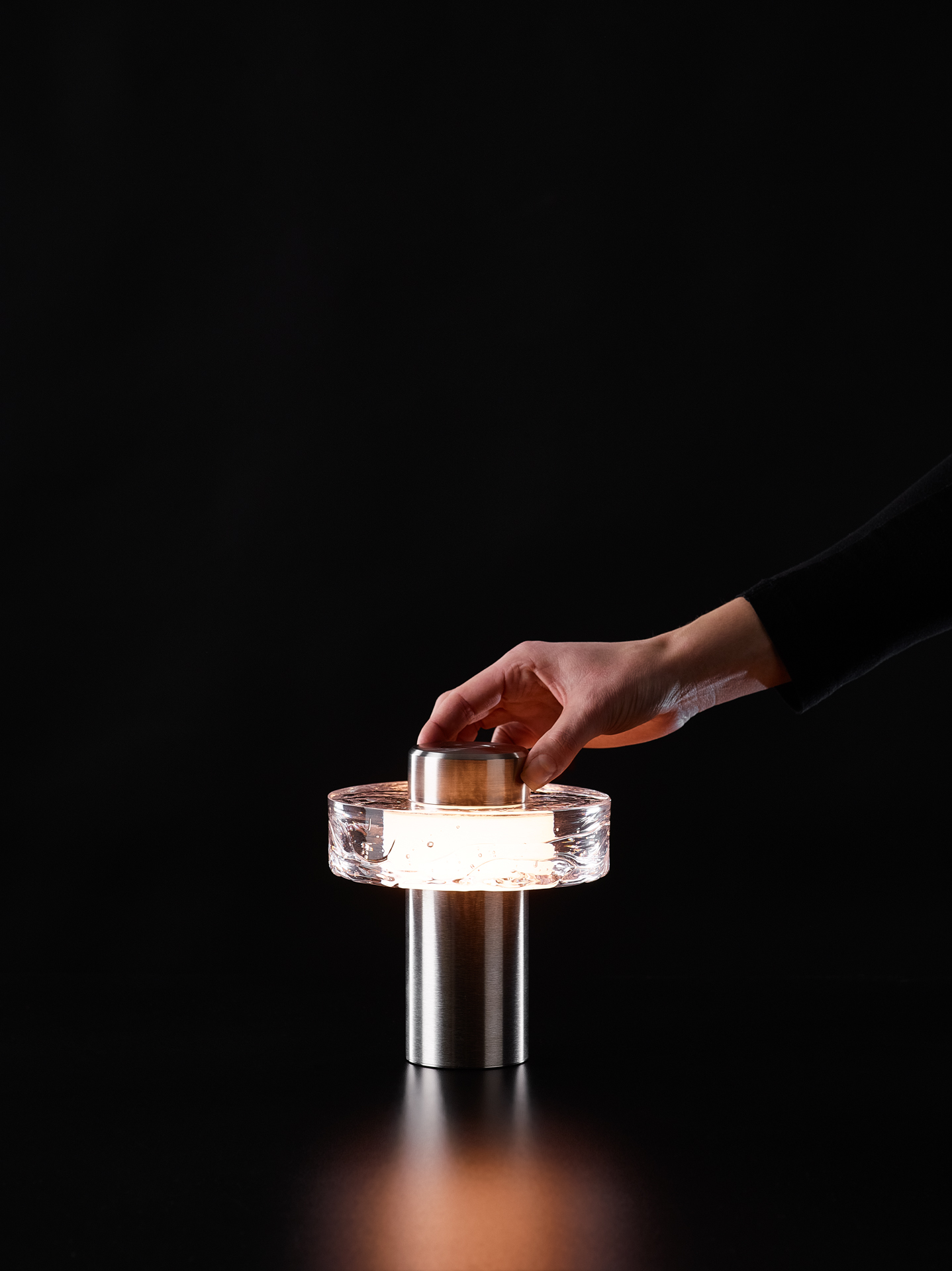 ollo portable lamp / clear / brushed silver - Bomma